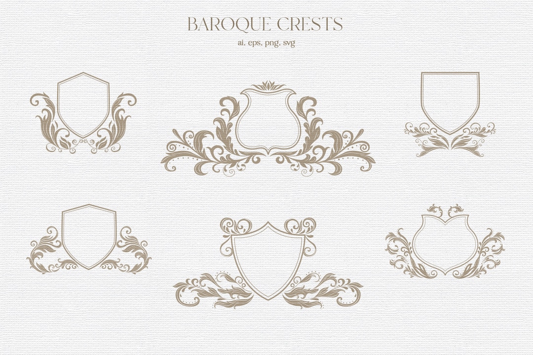 Wedding Crests, Frame, Logo, Floral, Wedding, Label, Vintage, Baroque ...