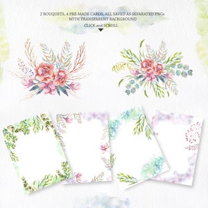 Watercolor Floral Clip Art Collection Geometric Frames Flowers - Etsy