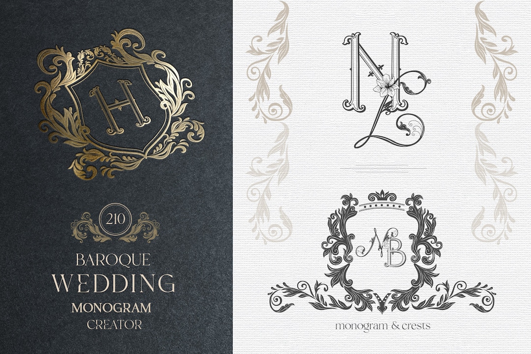 Wedding Crests, Monogram, Letters, Alphabet, Logo, Floral, Frames ...