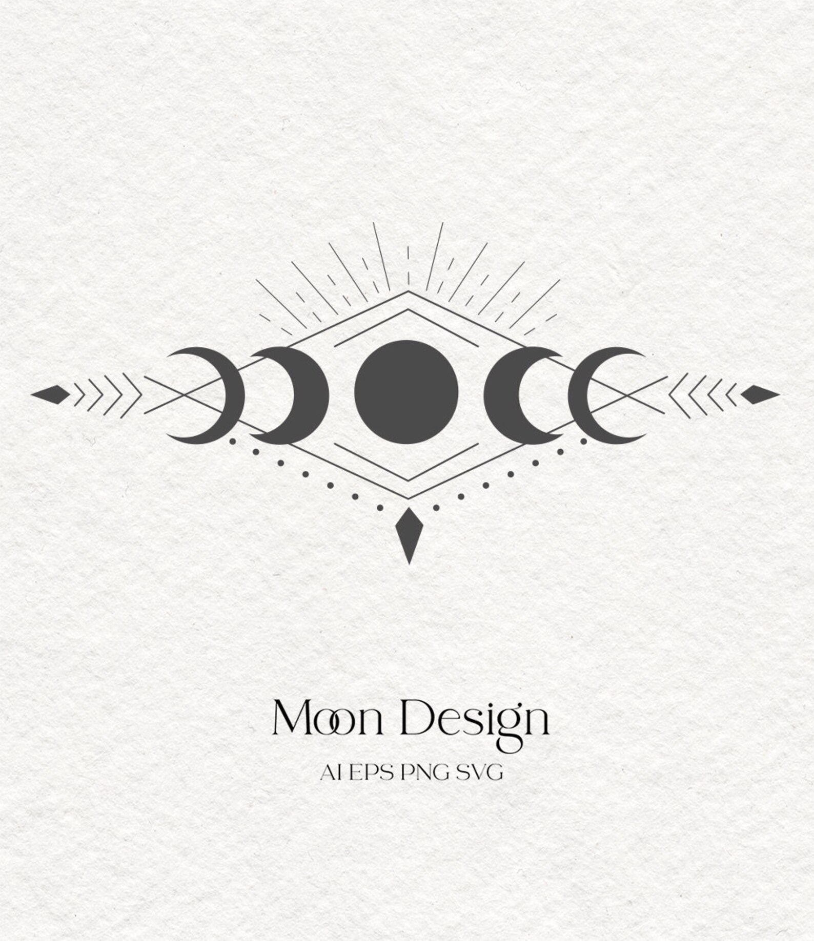 Moon Phases Crescent Clipart Lunar Magic Spiritual - Etsy UK