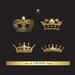 Gold Crown Clipart Icons Princess Insignia King Queen Prince Label ...