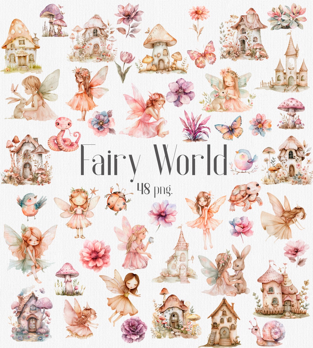 Watercolor Fairy Clipart, Fairy Garden, Cute Fairy, Animals, Fairy ...