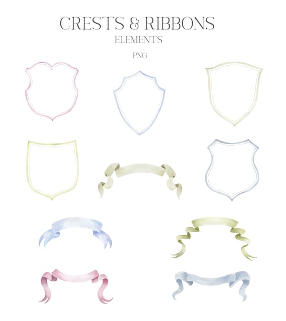 Crests Wedding Crests Watercolor Crests Watercolor - Etsy