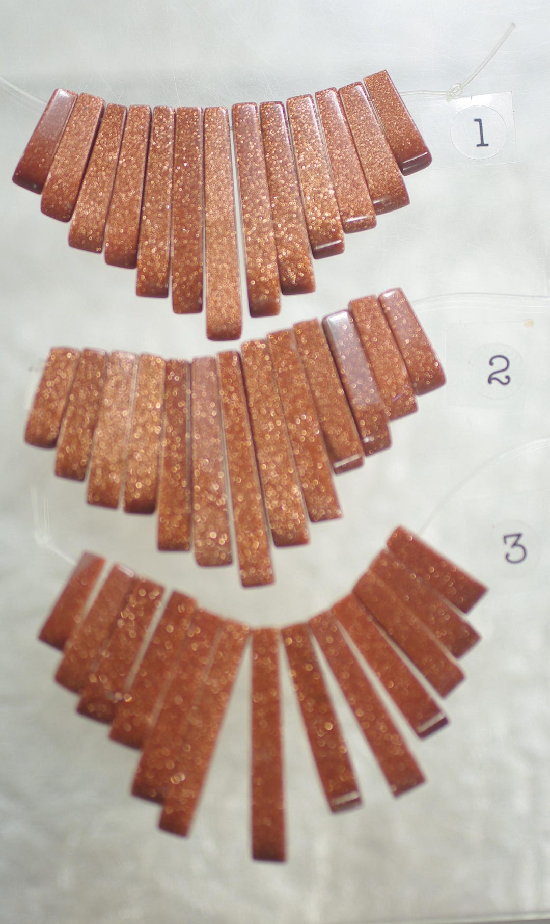 Brown Goldstone Fan Collar, Sparkly Brown Stone Mini Bib Collar, DIY ...