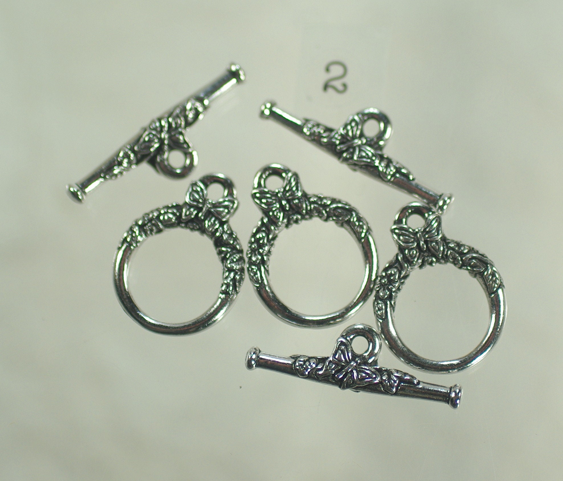 Vintage Antique Sterling Toggles Silver Scroll Beaded - Etsy