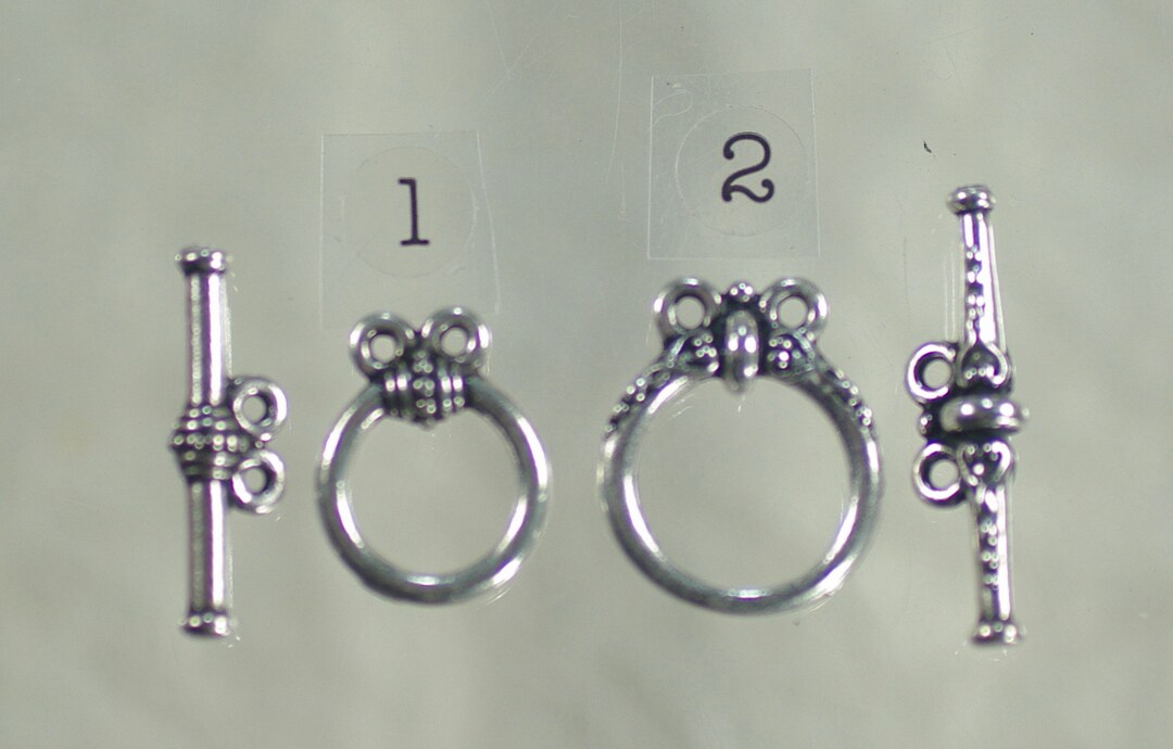 Antique Sterling Multi Strand Victorian Toggles, Vintage Silver Baroque Beaded Toggles Under 5 ...