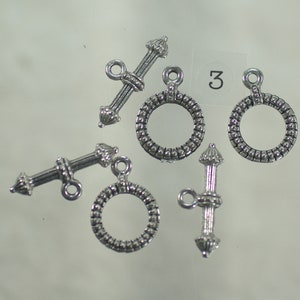 Vintage Antique Sterling Toggles, Silver Round Art Deco Toggles, Oval Silver Toggles, Fancy ...