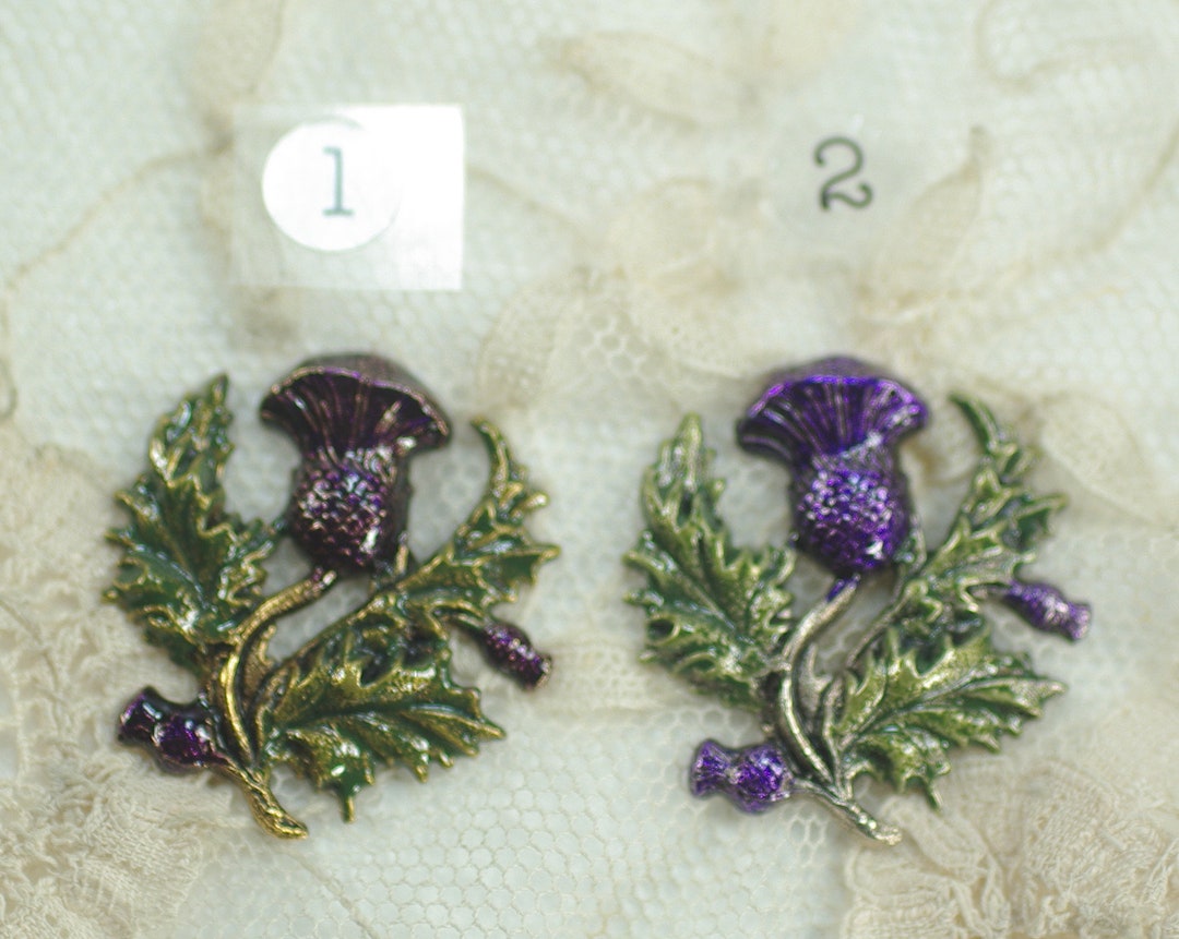 Vintage Hand Painted Thistle Stick Pin, European Style Thistle Stick ...