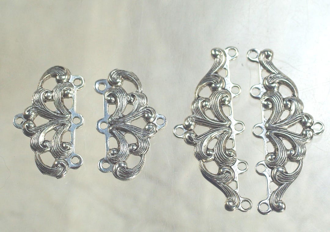 Silver 3 & 5 Strand Connectors, DIY Multi Strand Glass Pearl Stone ...