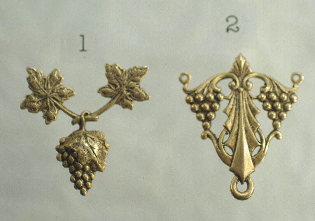 Vintage Gold Brass Grape Swag Stamping, Vintage Art Deco Brass 3 Way ...