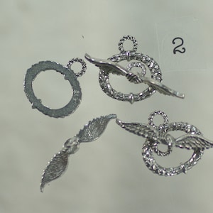 Vintage Antique Sterling Toggles, Silver Round Art Deco Toggles, Oval Silver Toggles, Fancy ...