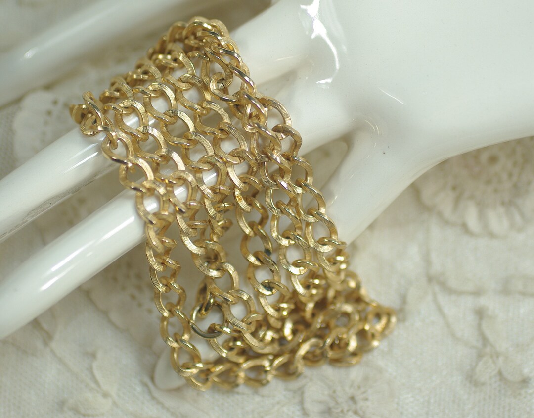 Sarah Coventry 30" Cable Chain for Jewelry Making, Florentine Gold ...