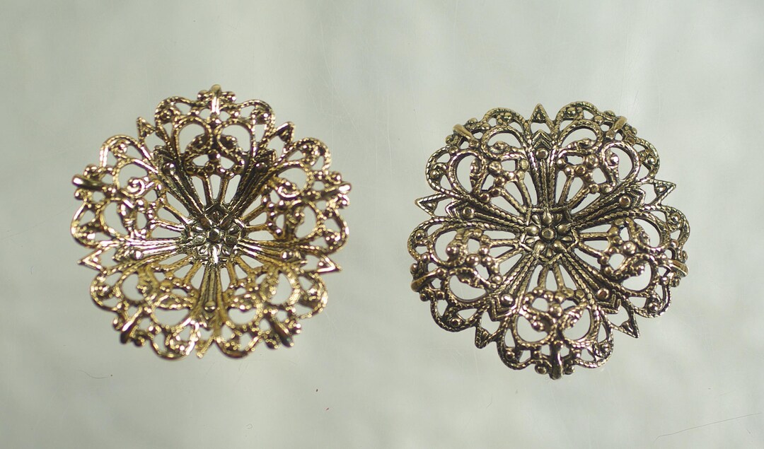 Brass Gold Filigree Settings Under 10, DIY Filigree Rhinestone Earring ...