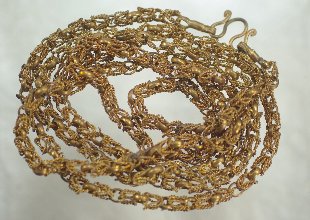 Middle Eastern Necklace Chain, Artisan Gold Finish 44" Filigree Chain ...
