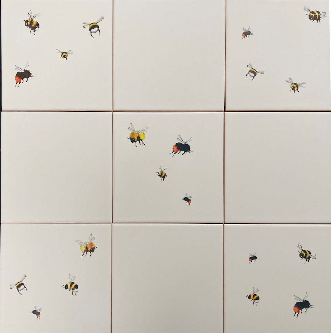 Hand-painted Bee Ceramic Tiles: Kitchen & Splashback Decor - Etsy