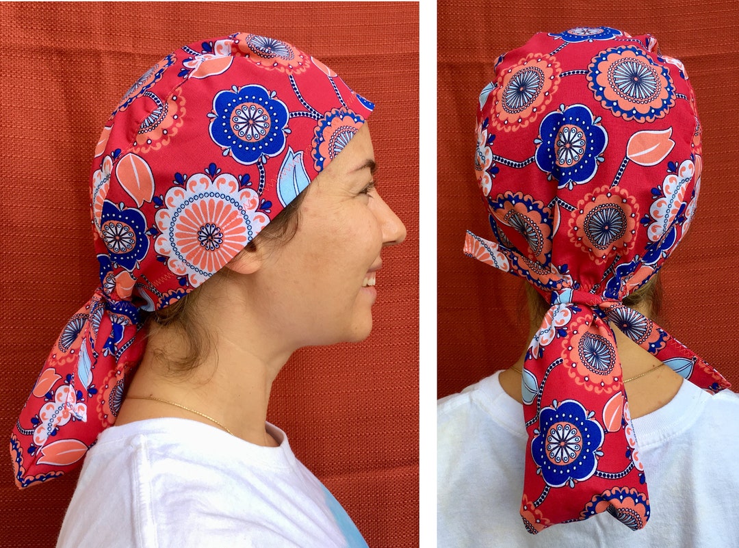Surgical Cap Pattern for Sewing, With a Pony Tail Pouch - Prints to ...