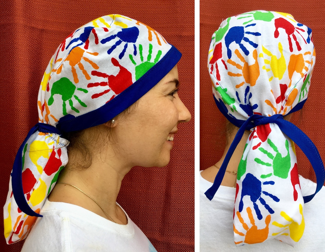 Surgical Hat Pattern for Sewing - Long Hair Printable Pattern With Hair ...