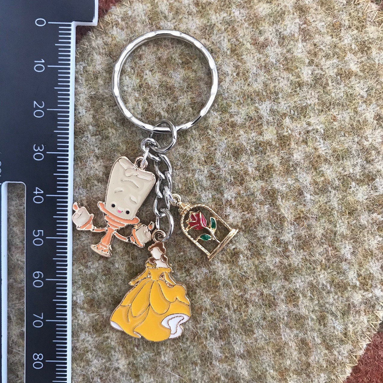 Disney Inspired Beauty and the Beast Key Ring - Etsy UK