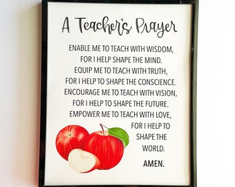Teacher Prayer Print - Etsy