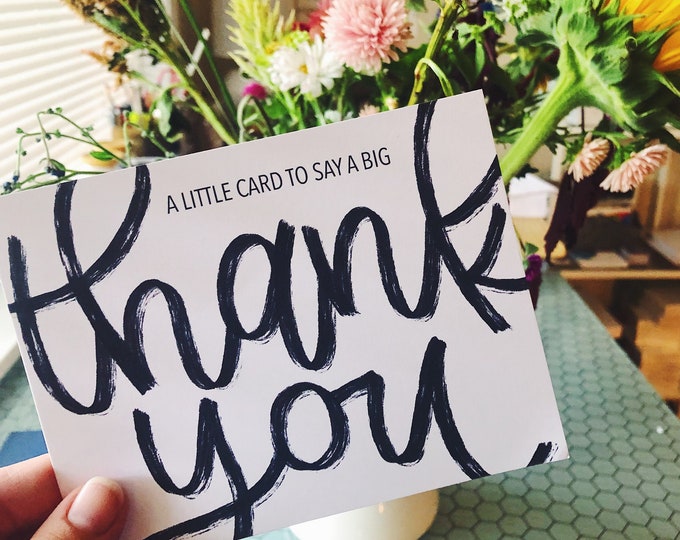 A Little Card to Say a Big Thank You Card Set Five Flat - Etsy