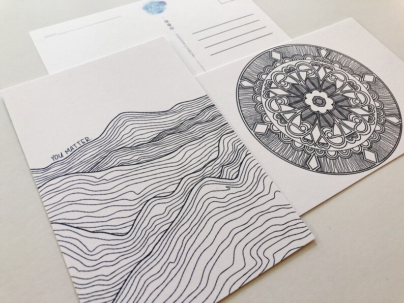 You Matter Mountains Coloring Book Postcards - Etsy