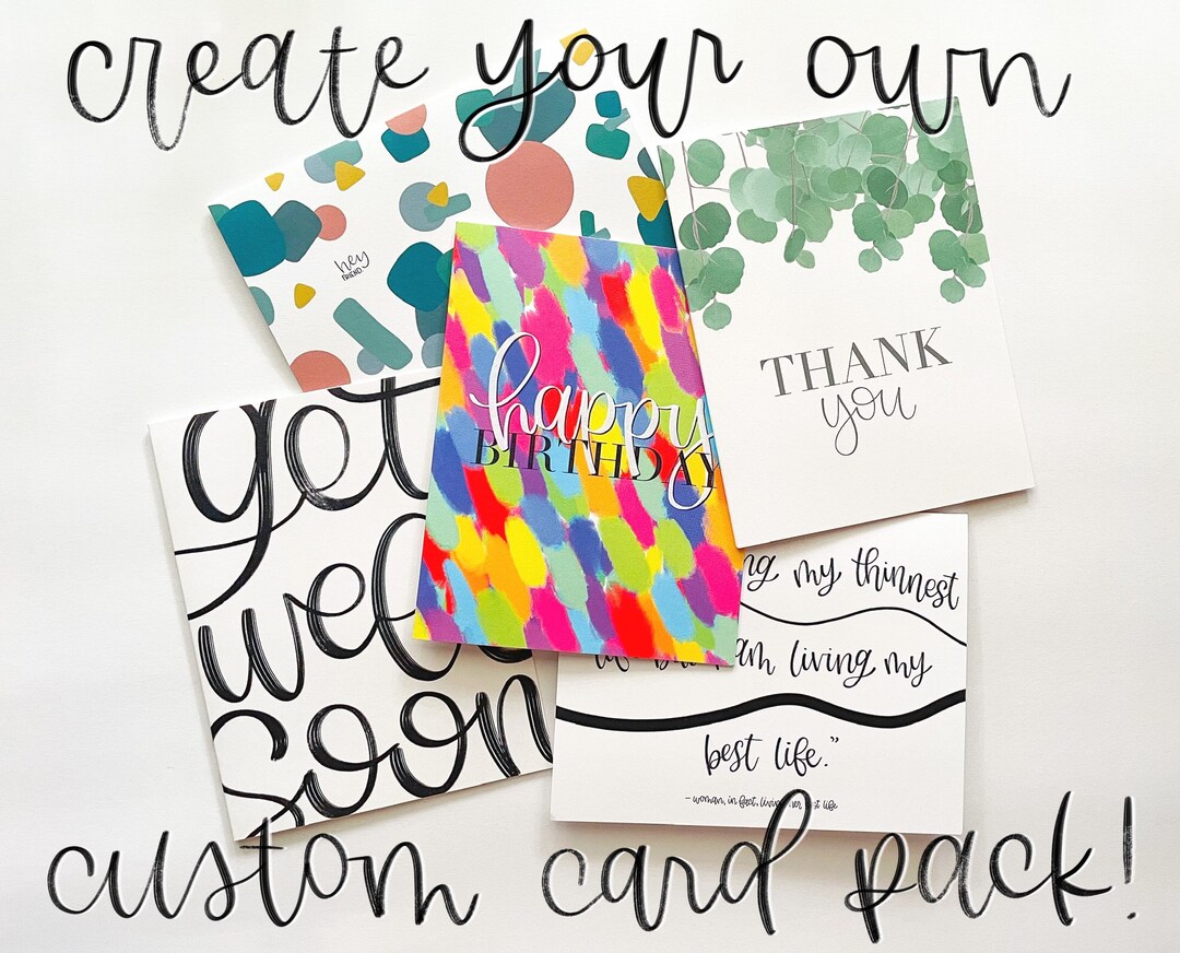 CREATE YOUR OWN Custom Card Pack, Envelopes Included - Folded, Flat ...