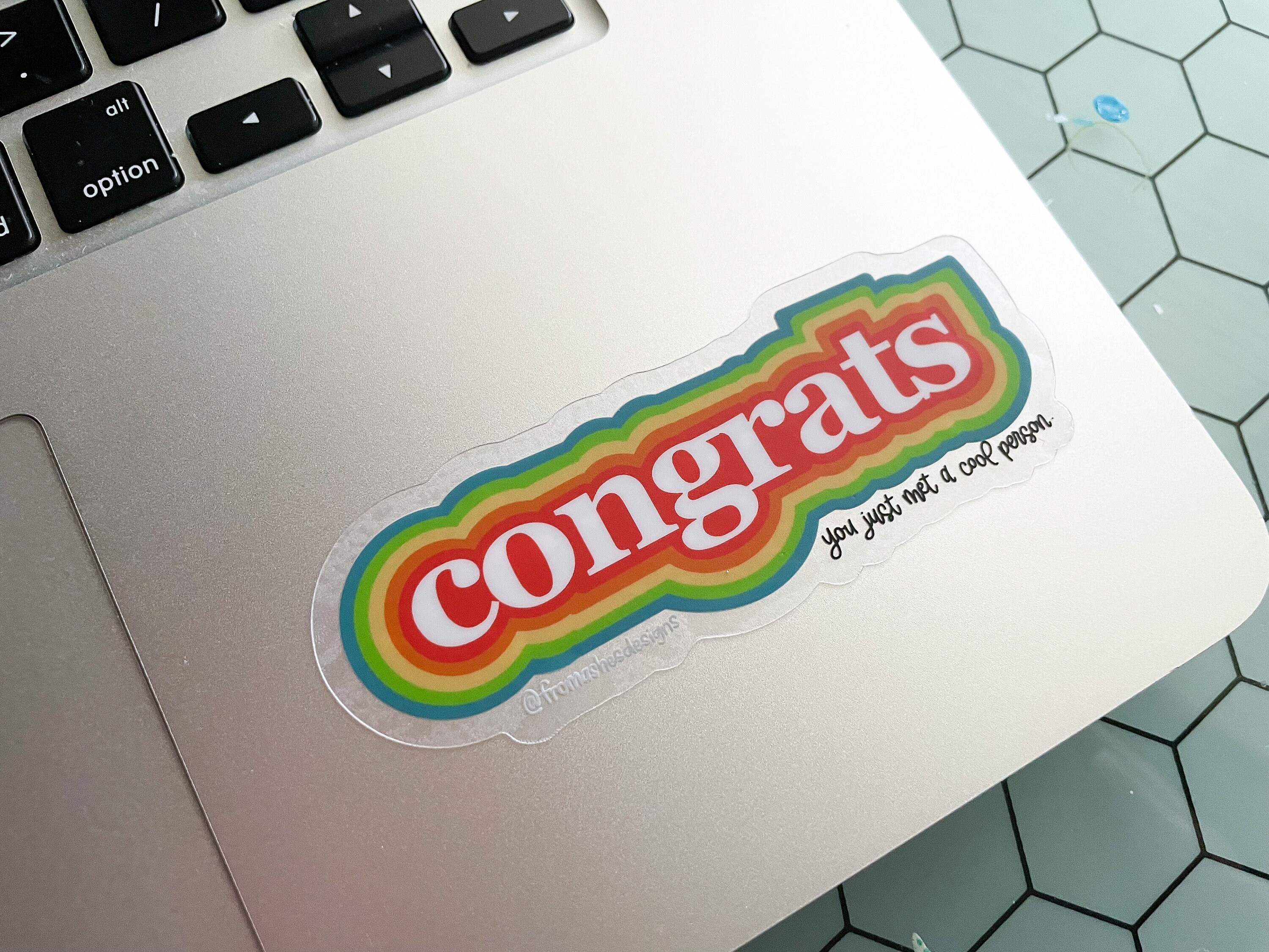 Congrats You Just Met a Cool Person Vinyl Sticker Laptop - Etsy UK