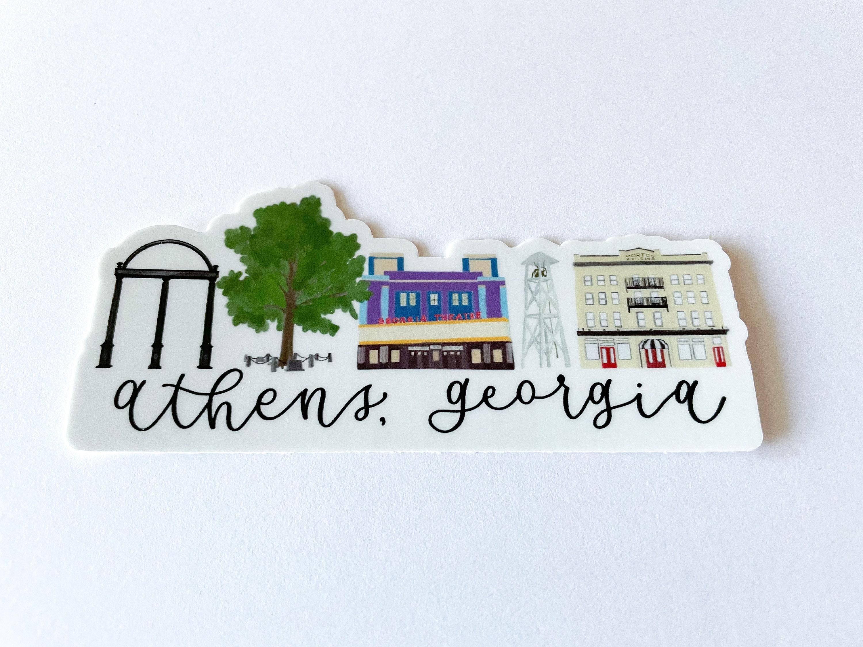 Athens Georgia Landmarks Vinyl Sticker Laptop Sticker | Etsy