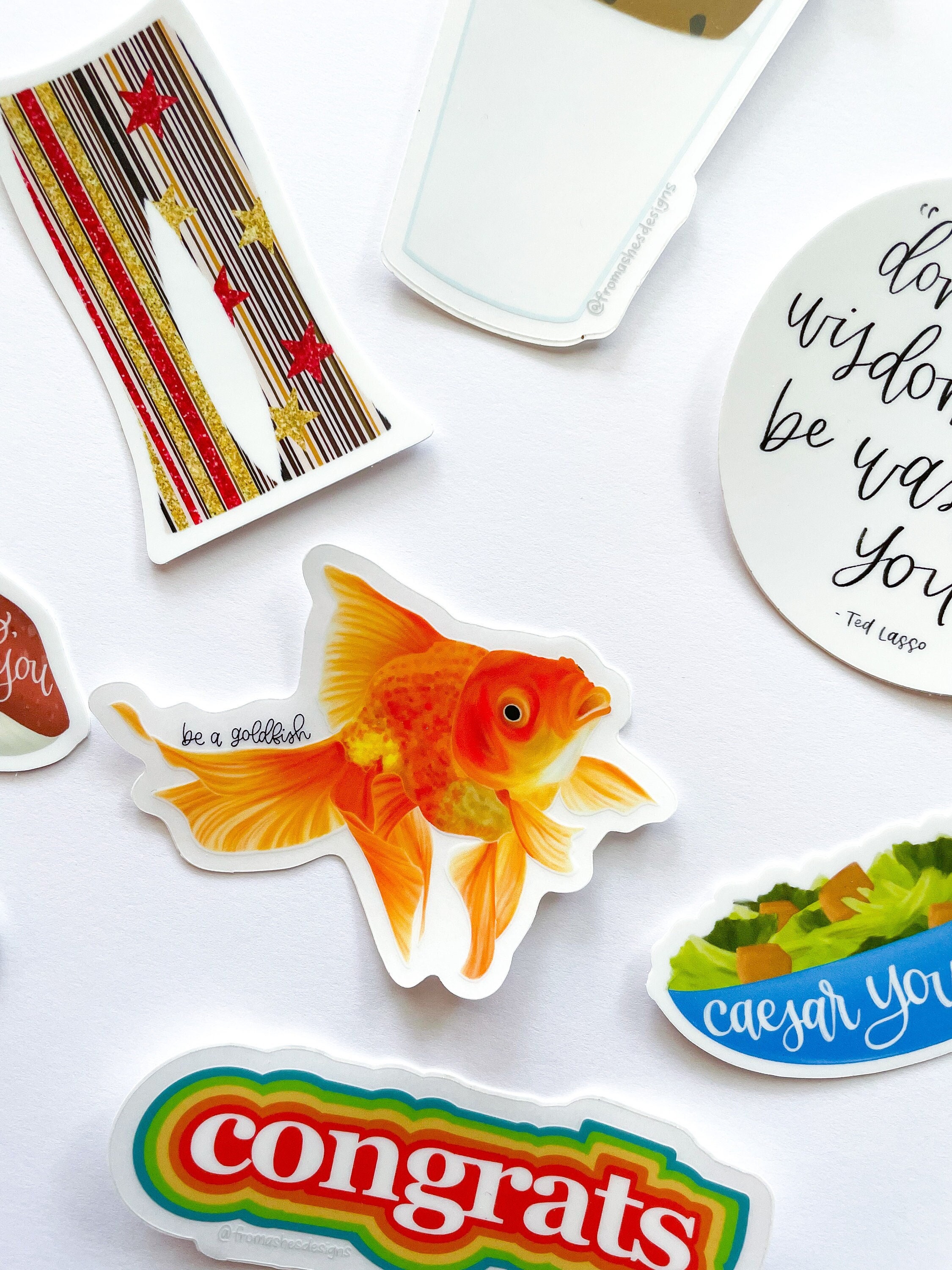Ted Lasso Sticker Pack - Be a Goldfish - Vinyl Sticker - Laptop Sticker ...