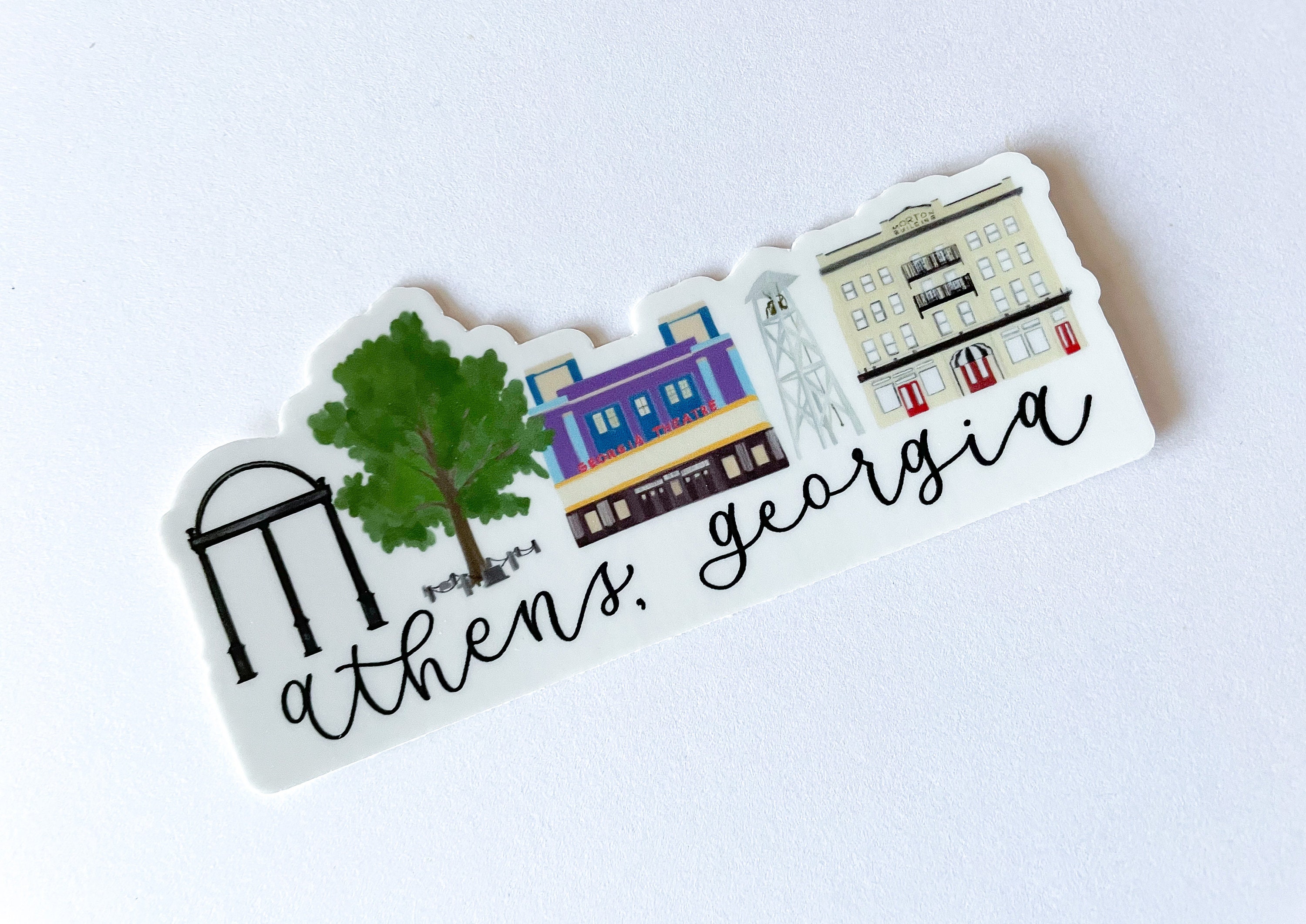 Athens Georgia Landmarks Vinyl Sticker Laptop Sticker | Etsy