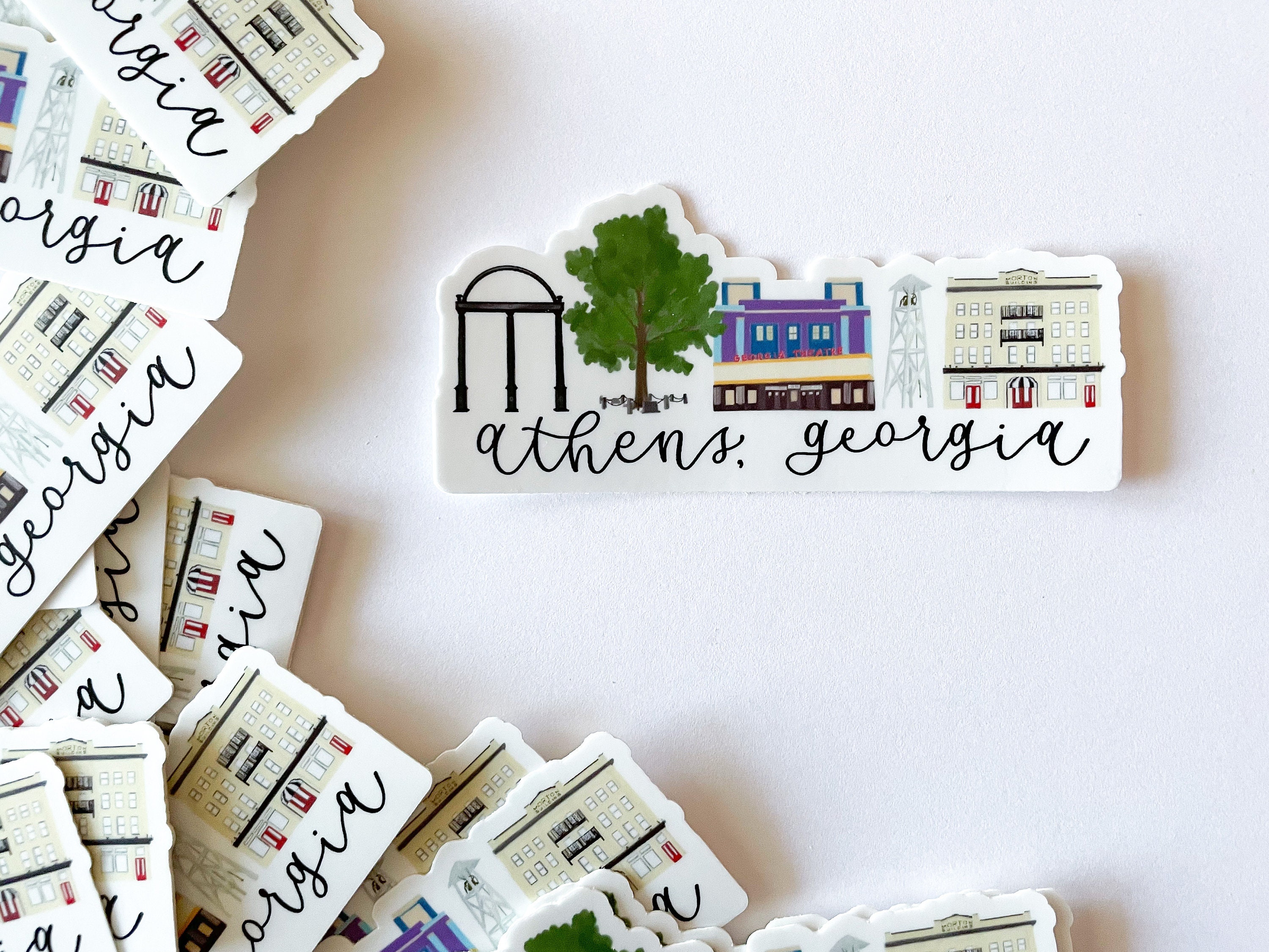 Athens Georgia Landmarks Vinyl Sticker Laptop Sticker - Etsy