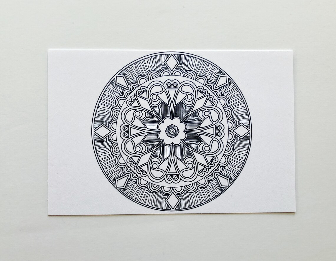 Mandala Coloring Book Postcard ONE Postcard | Etsy