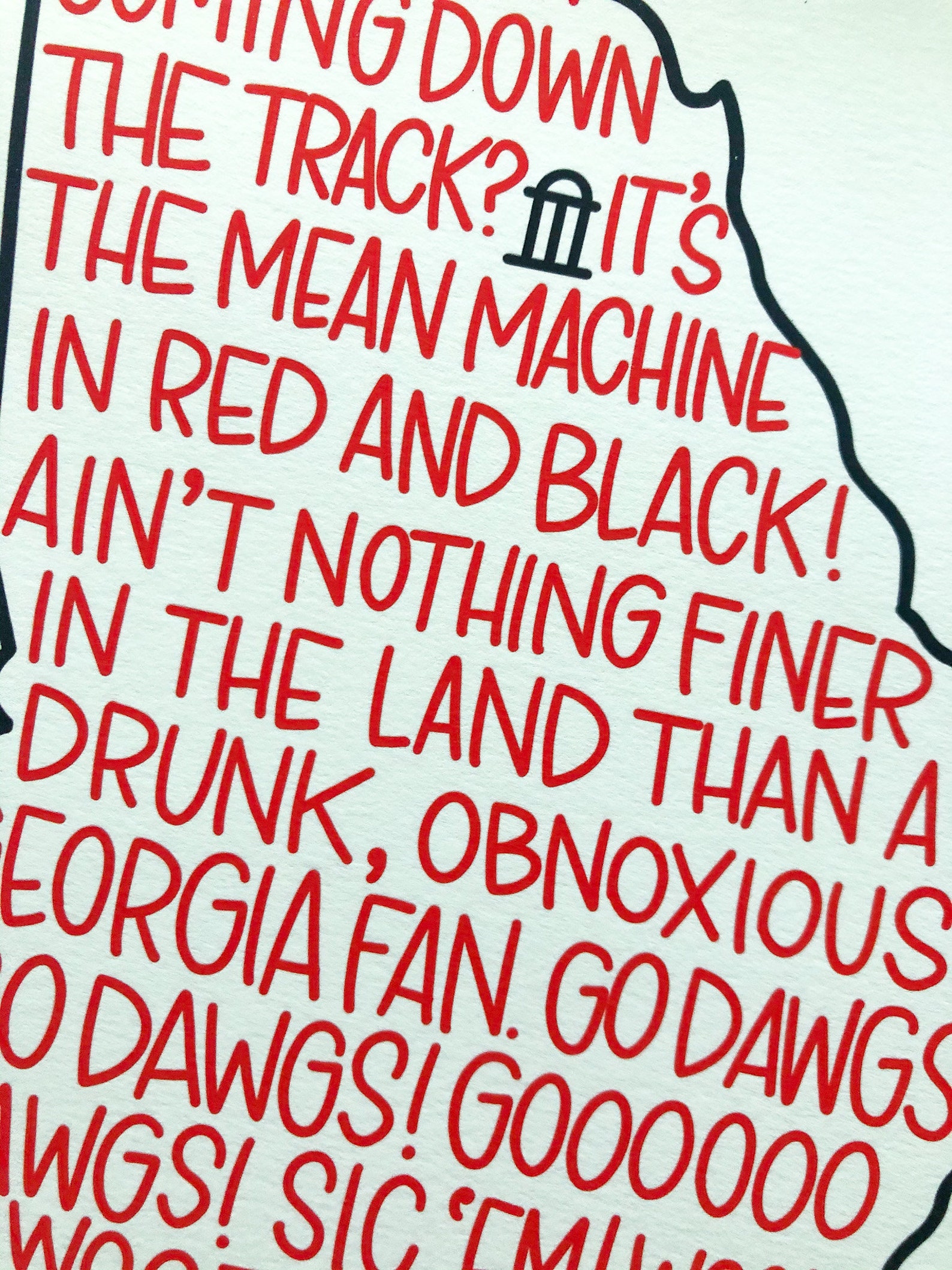 Who's That Coming Down the Track - UGA - State of Georgia - Art Print ...