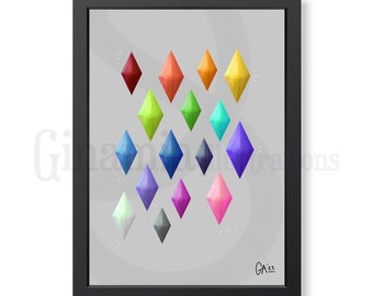 Set of 24 Digital Art Prints Sims Worlds Trendy Travel Prints - Etsy