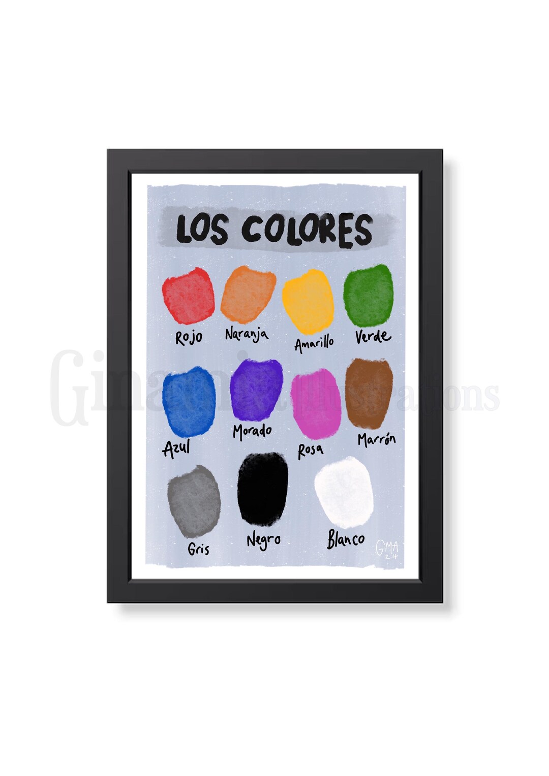 Colores Print Digital Wall Art SPANISH - Children's Kids' Educational ...