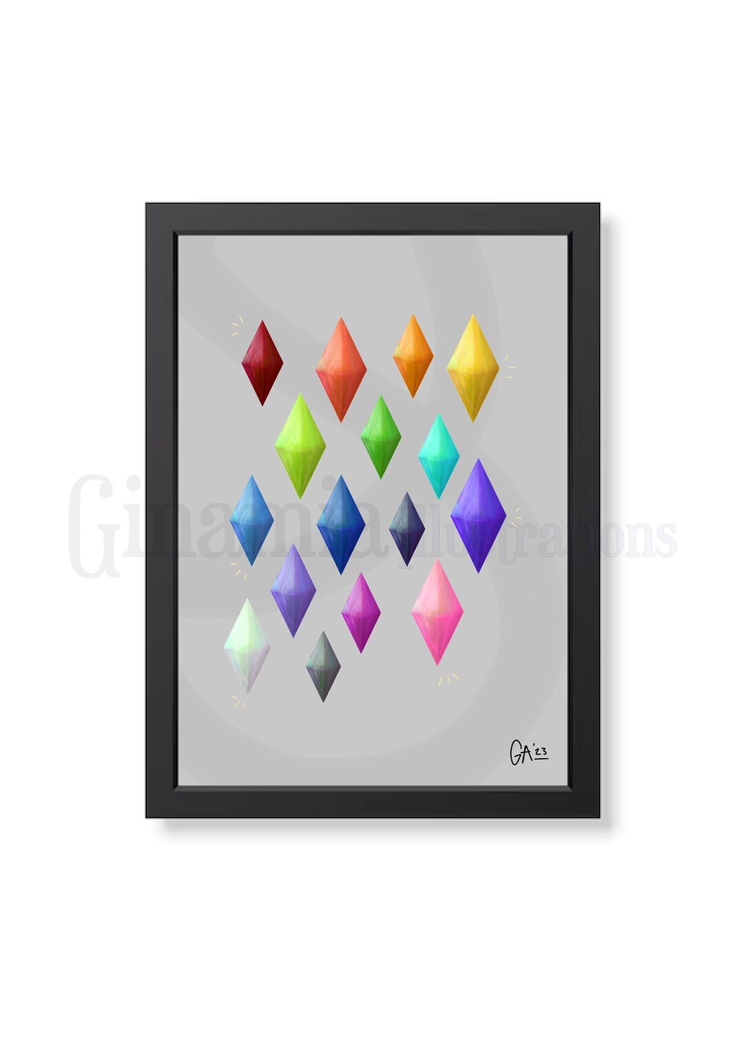 The 'emotions' Print - the Sims 4 Plumbob - Original Digital ...