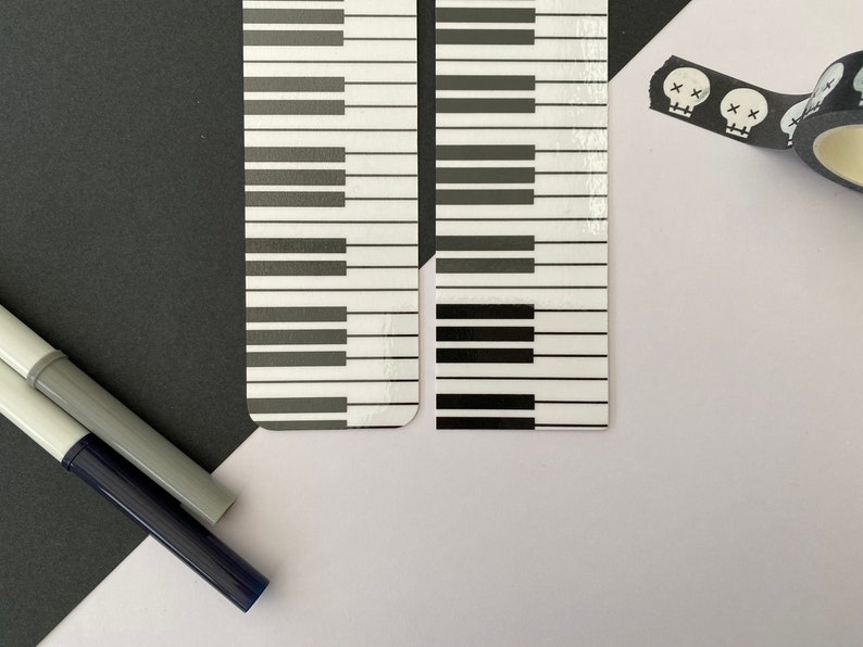 Piano Keys Bookmark - Glossy Laminated Ribbon - Musical Bookworm ...