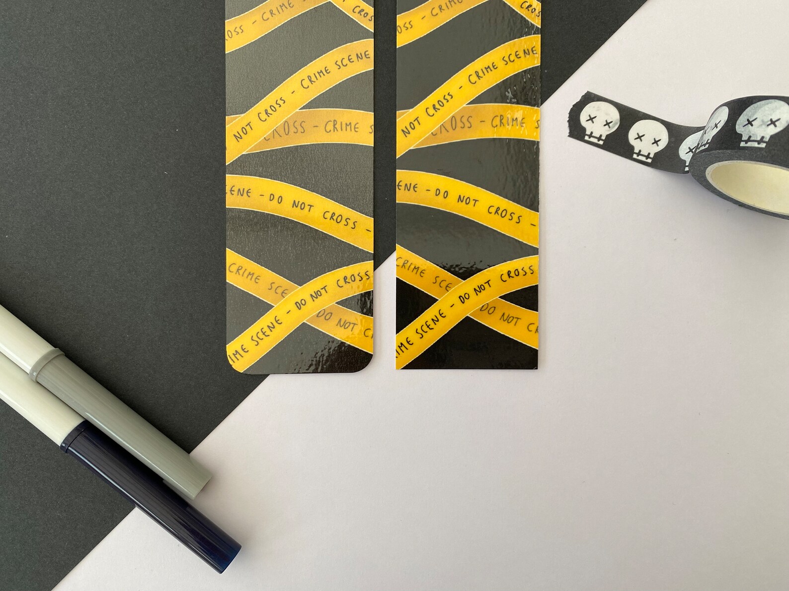 Crime Scene Tape Bookmark - Halloween - Glossy Laminated Bookworm ...