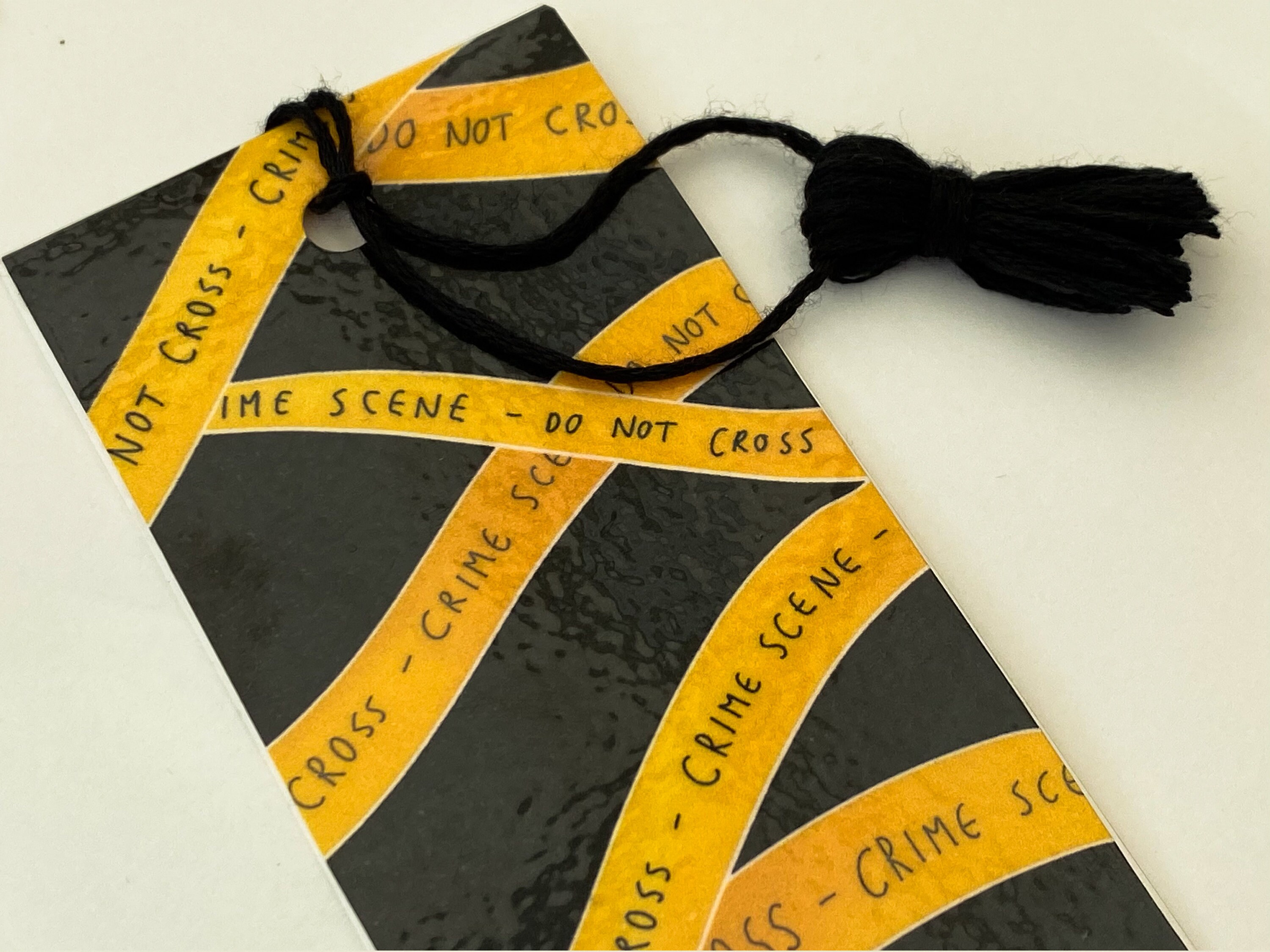 Crime Scene Tape Bookmark Halloween Glossy Laminated | Etsy