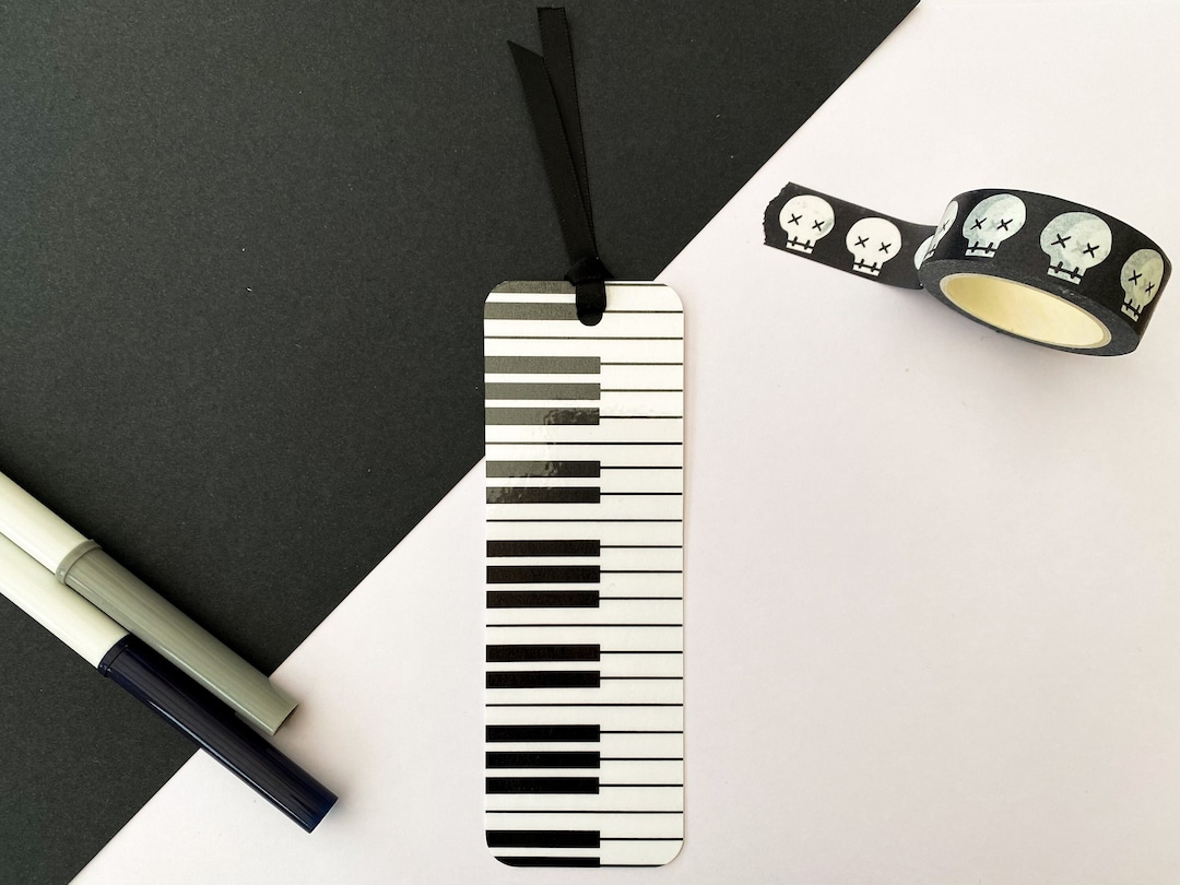 Piano Keys Bookmark - Glossy Laminated Ribbon - Musical Bookworm ...