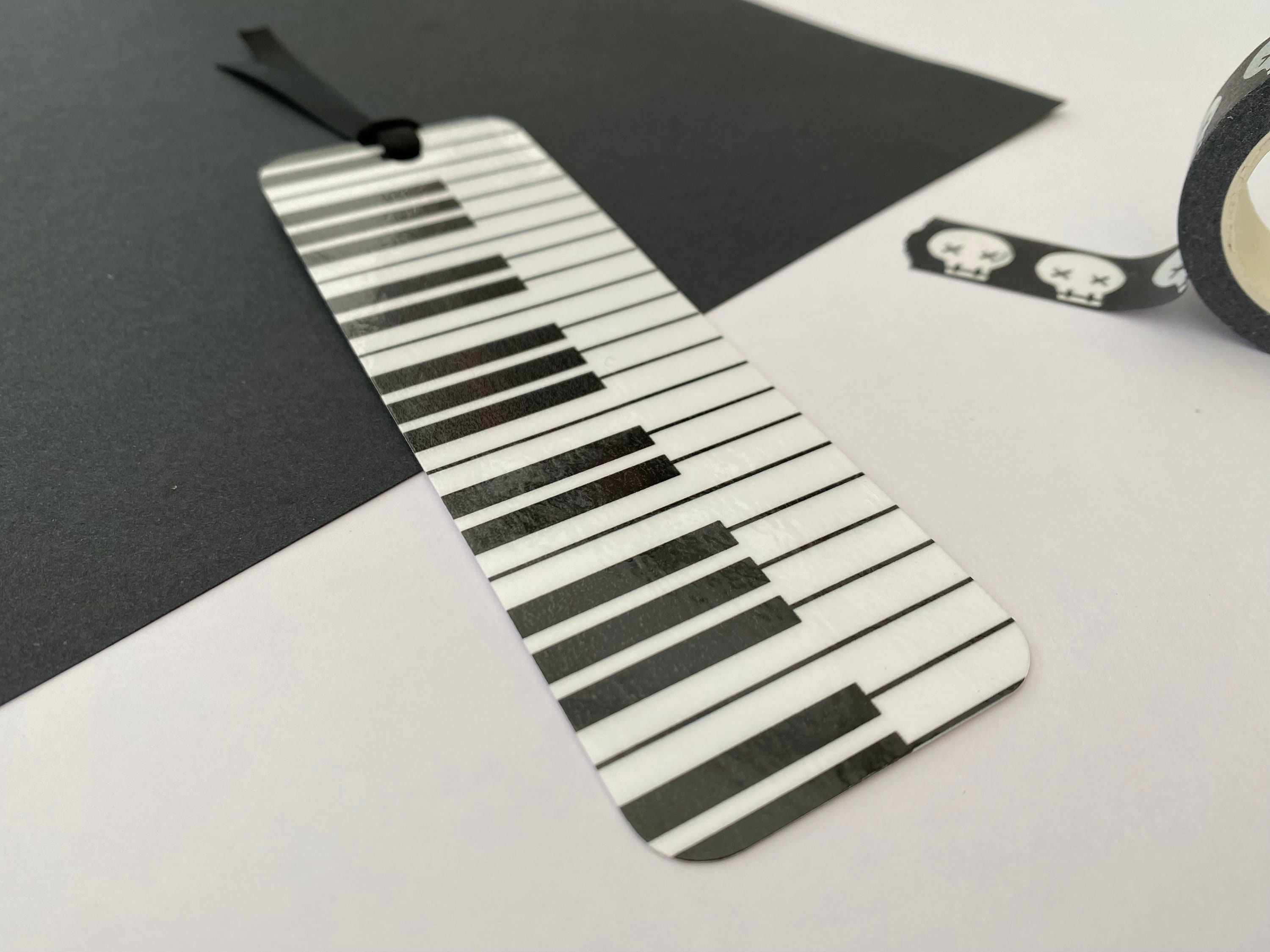 Piano Keys Bookmark - Glossy Laminated Ribbon - Musical Bookworm ...