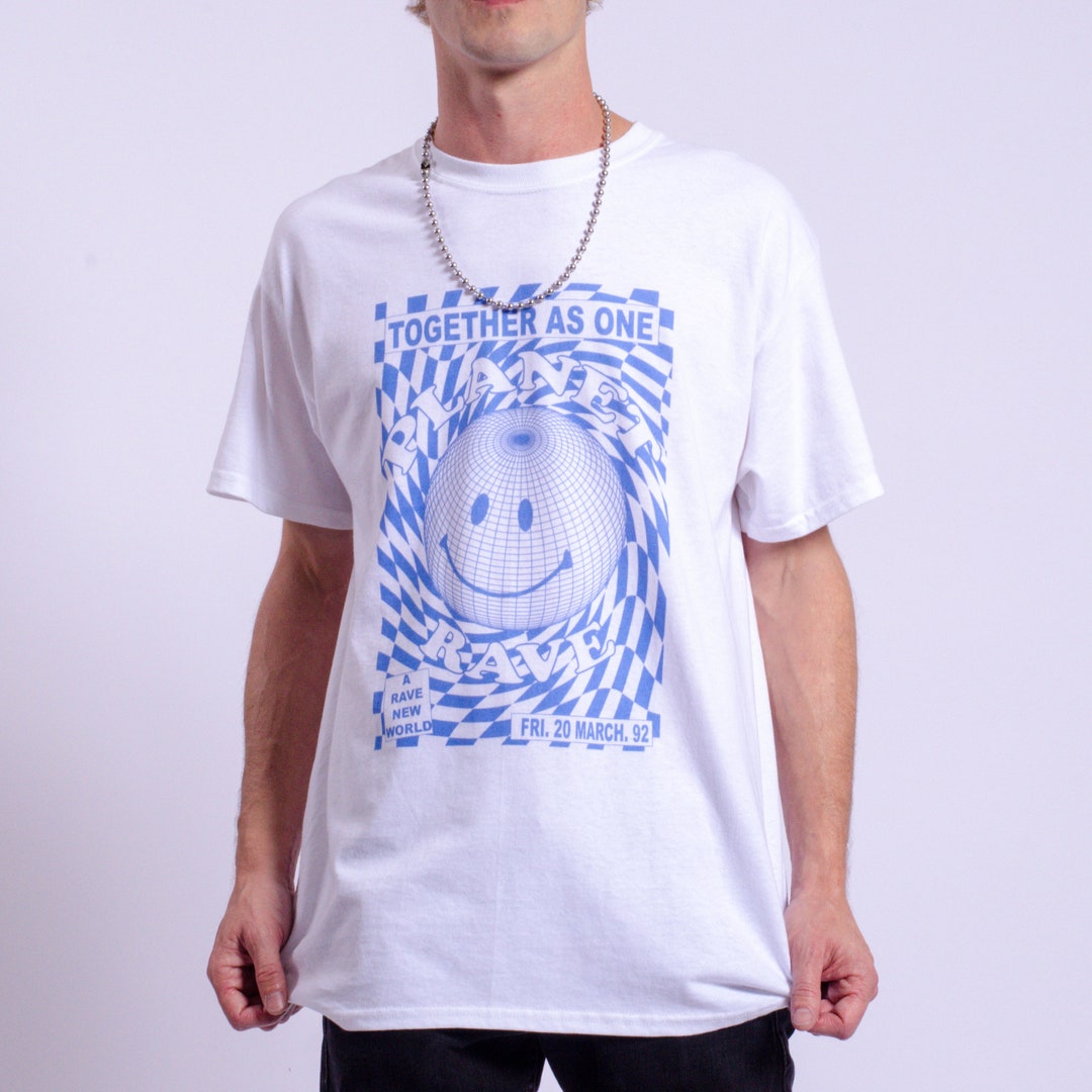 Together as One Rave Flyer Short Sleeved White T-shirt Large Image - Etsy