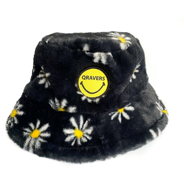 Black Smiley Face Bucket Hat - Etsy