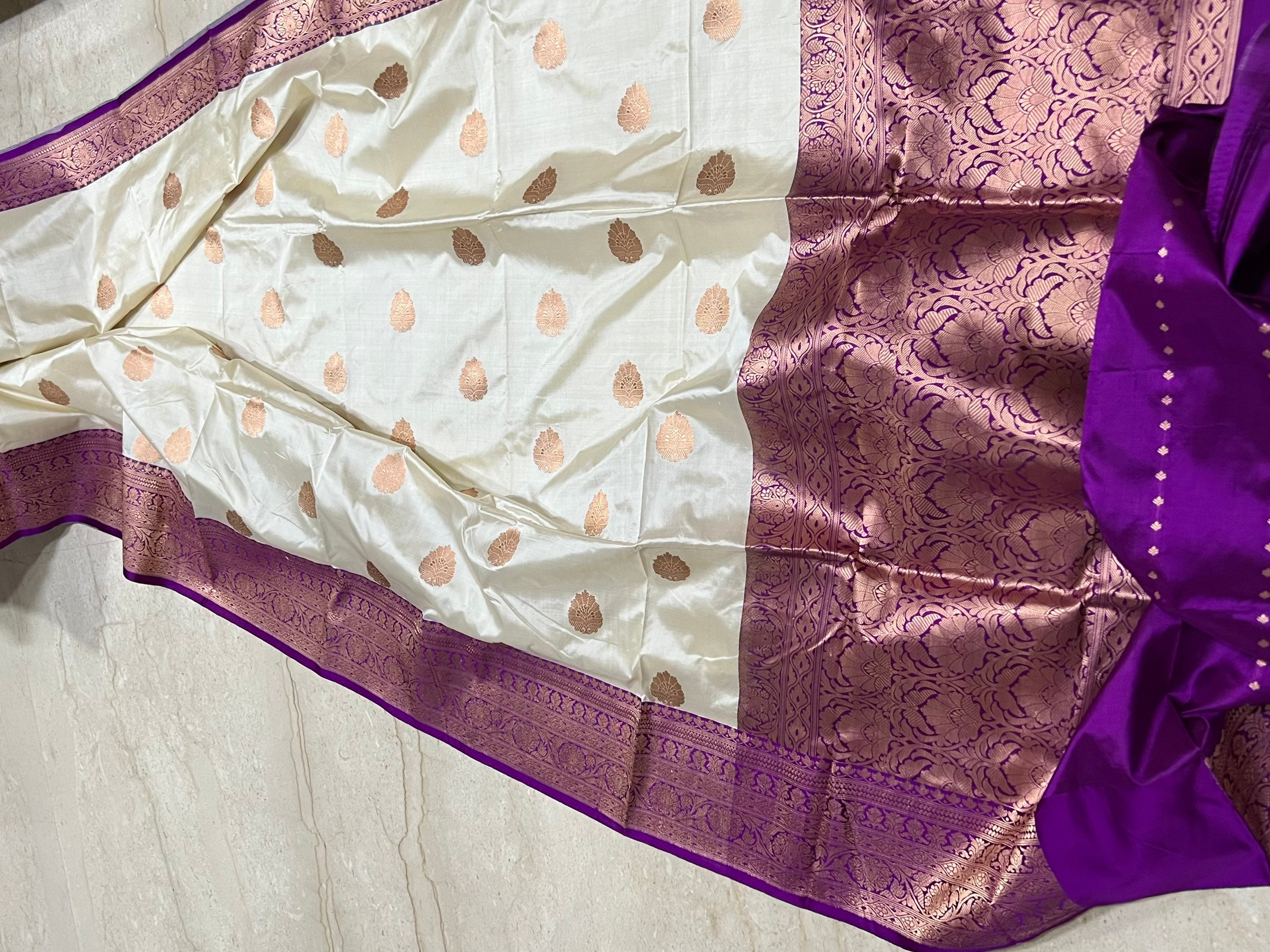 Pure Katan Silk Handloom Banarasi Saree With Blouse Piece - Etsy