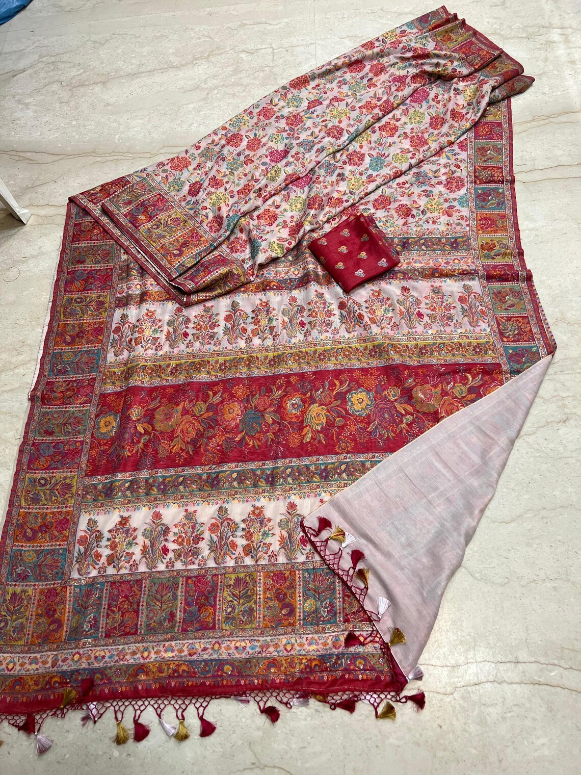 An Exclusive Kani Silk Jamewar Hand Woven Saree With Blouse Piece - Etsy