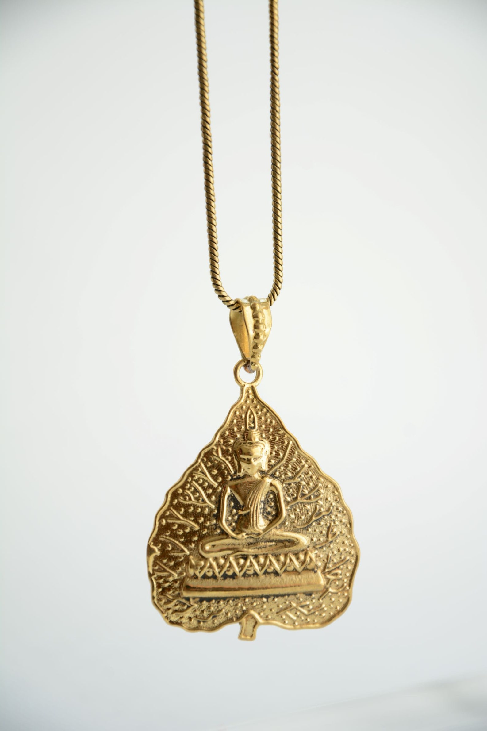 Pendant Buddha on Bodhi Tree Leaf Boho Pendant Indian | Etsy