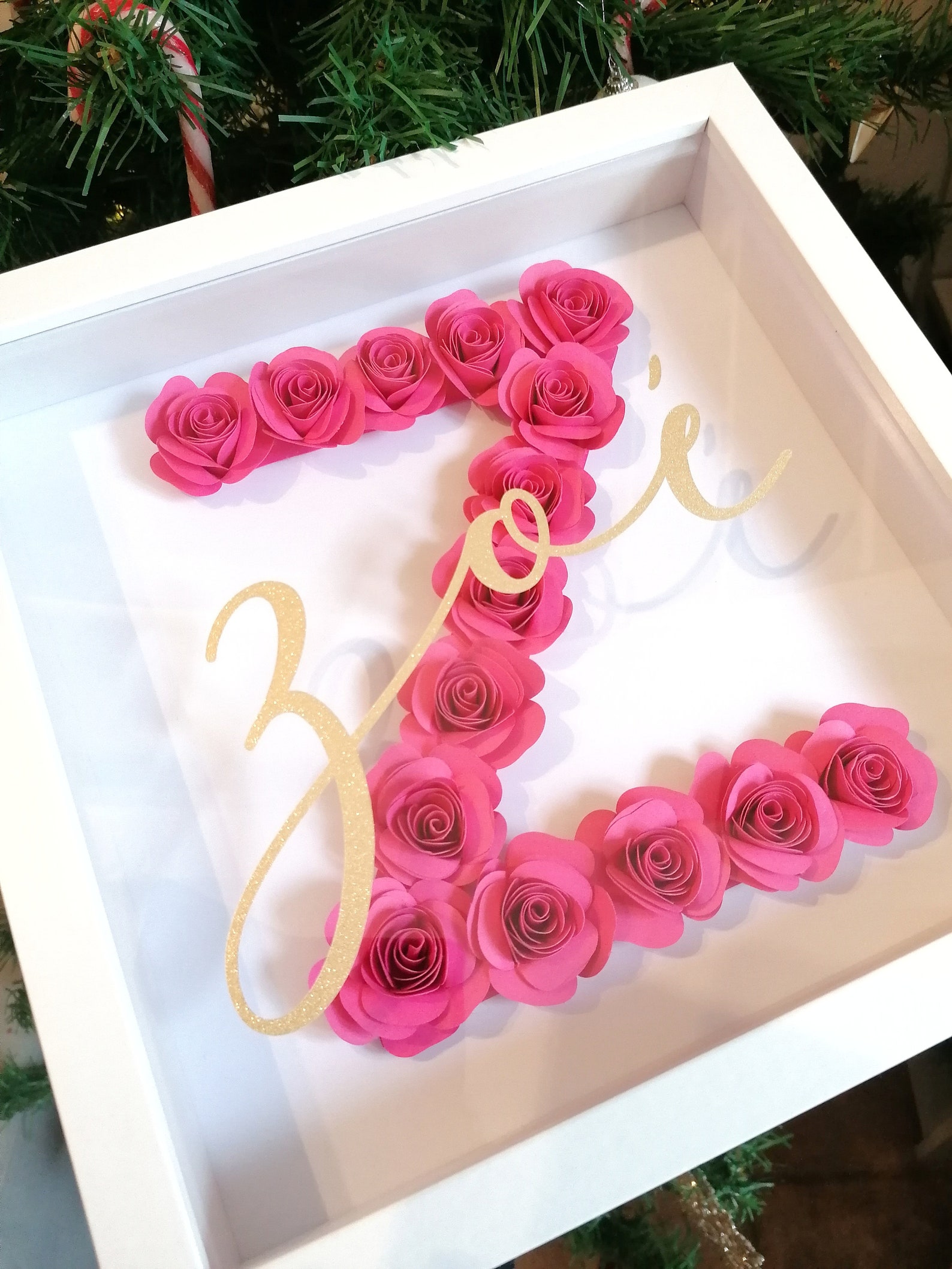 Personalized Paper Flower Letter Frame / Personalized Birth Gift ...
