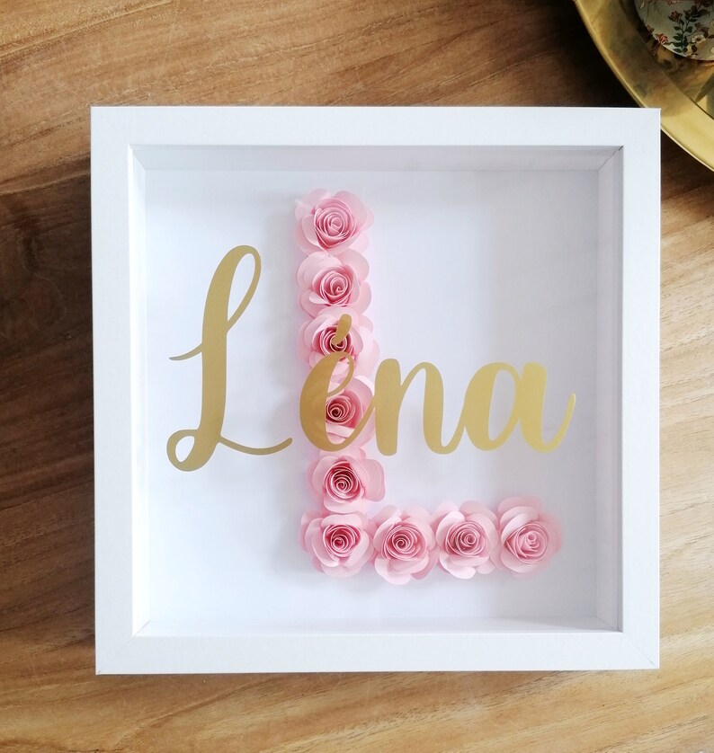 Personalized Paper Flower Letter Frame / Personalized Birth Gift ...