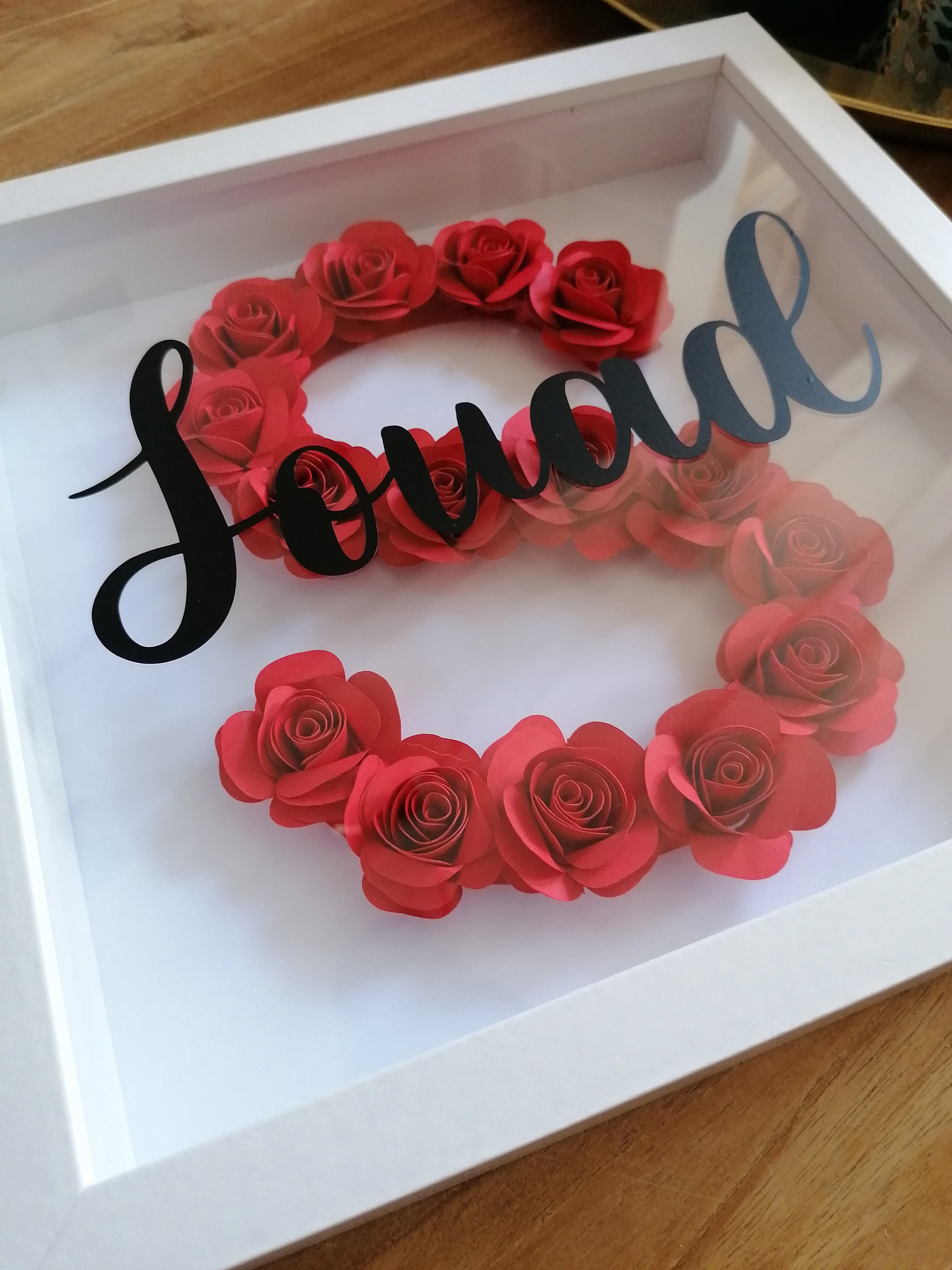 Personalized Paper Flower Letter Frame / Personalized Birth Gift ...