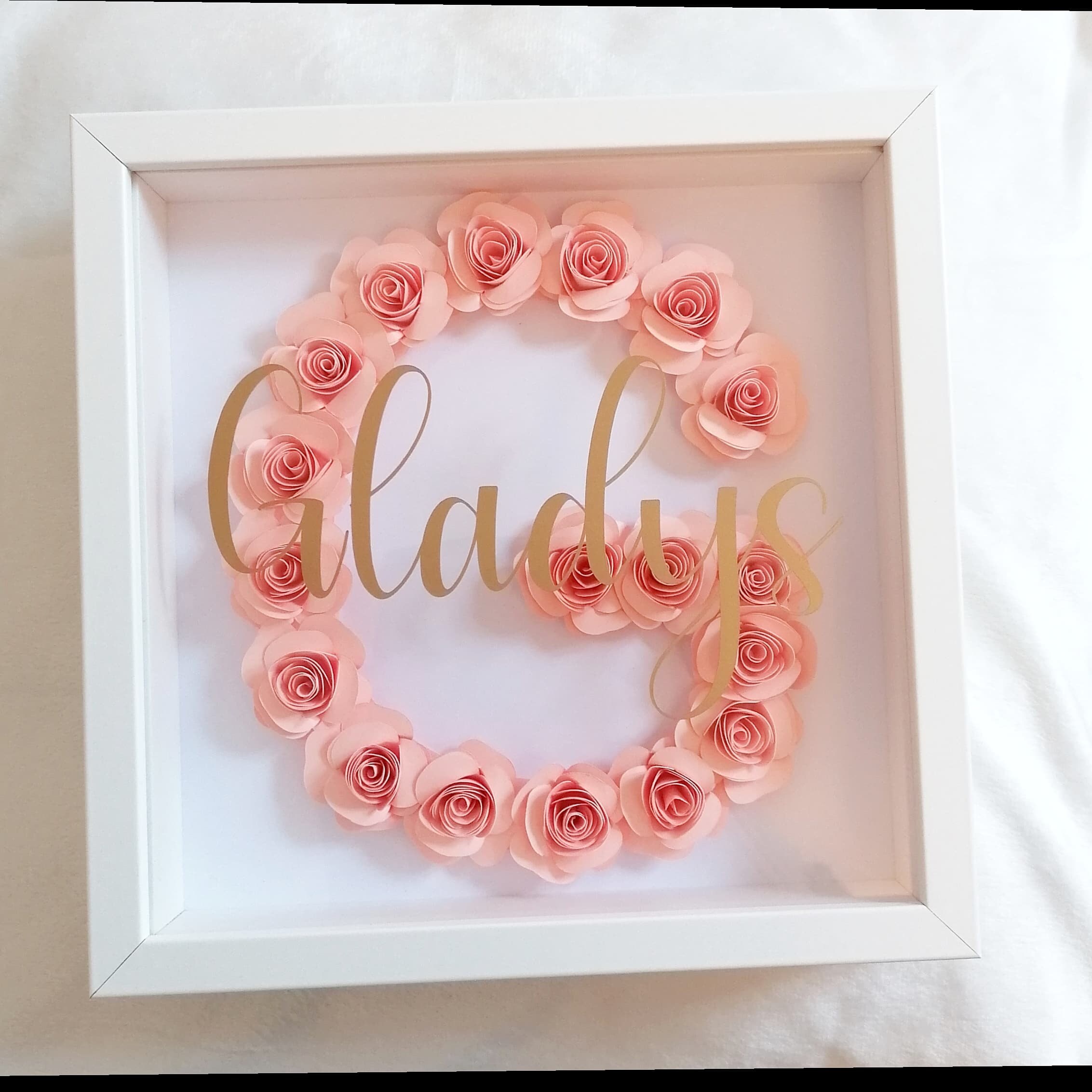 Personalized Paper Flower Letter Frame / Personalized Birth Gift ...